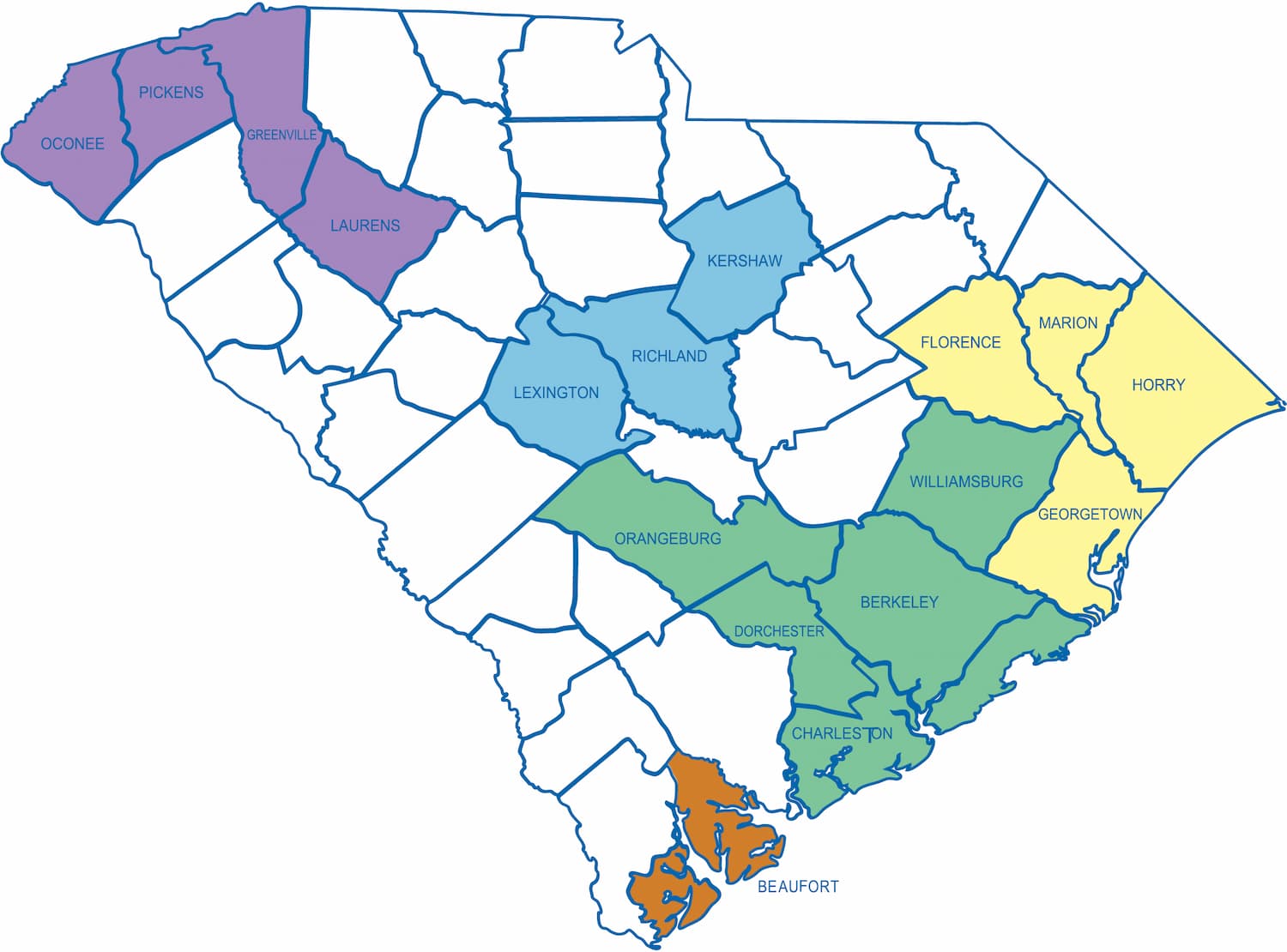 Regional Provider Network Map | BlueCross BlueShield of South Carolina
